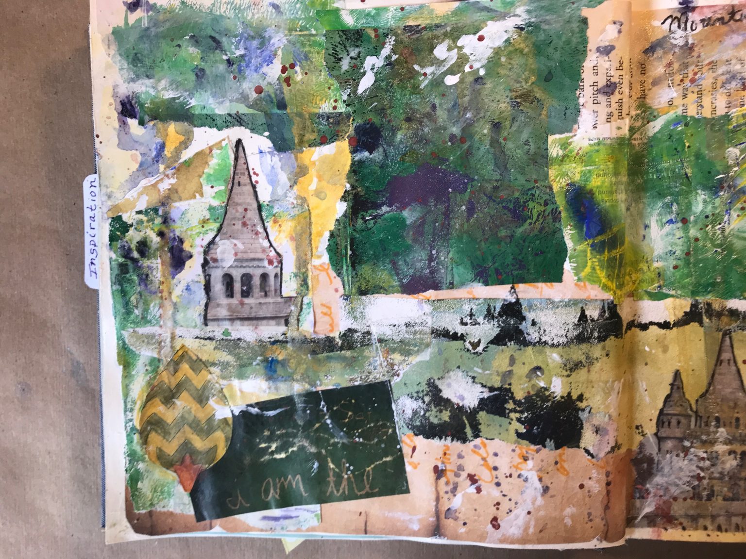 Torn paper collage with paint – Jerri's Creative Art Medley